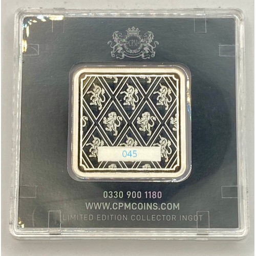 CPM 2019 Lion and Unicorn 50g Pure Silver Ingot with Certificate of ...