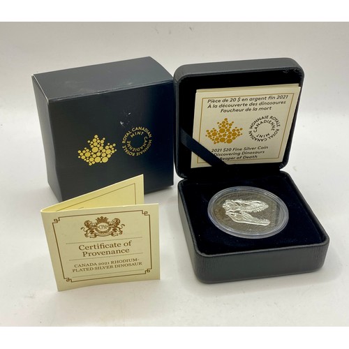 The Royal Canadian Mint Canada 2021 Rhodium Plated $20 Silver Dinosaur ...