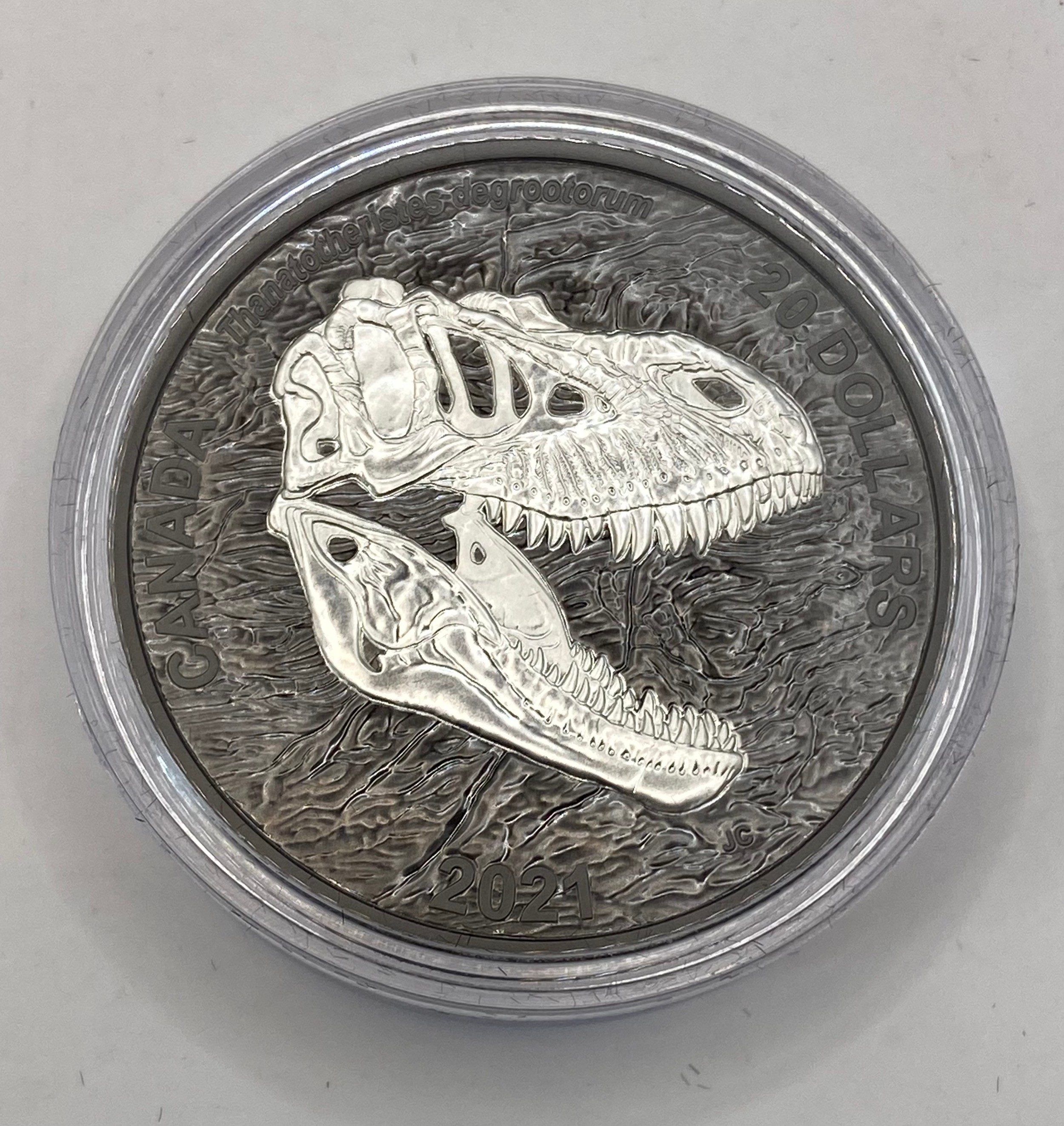 The Royal Canadian Mint Canada 2021 Rhodium Plated $20 Silver Dinosaur ...