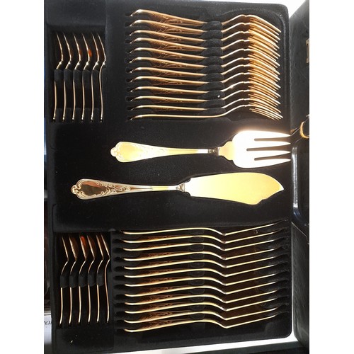 SBS Bestecke Solingen 23/24ct. gold plate cutlery set in lockable case