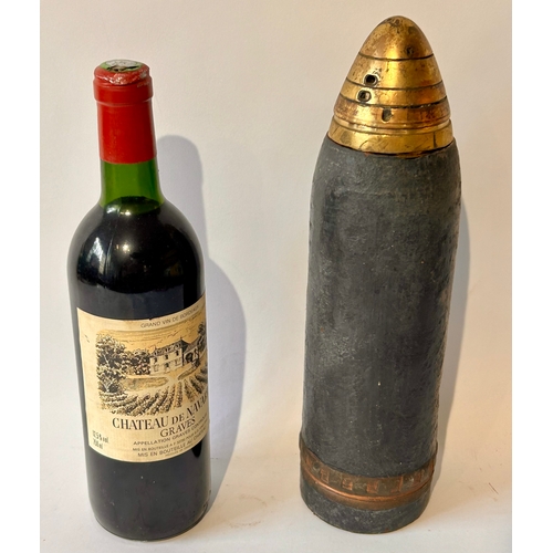 WW1 Inert Artillery Shell With Fuse/Timer. 31cm x 8cm.