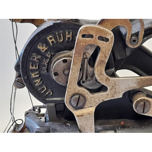 Rare Junker & Ruh hand Sewing Machine for leather on Ply wood plinth ...