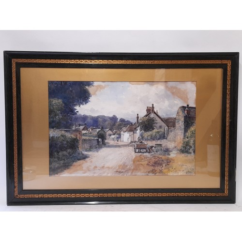 C J Fox Watercolour. Framed and Glazed Country scene of Road through ...