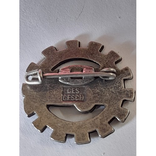 WW2 Style Medal, Volkswagen cog wheel factory workers Badge