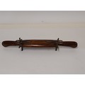 Indian Carving set in Carved wood Holder with Brass Fittings, 35cm long