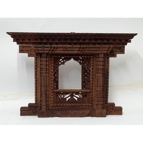 Handcrafted wood carved Kumari Jhyal Window Frame with sliding Doors ...