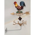 Cast Metal Wind Vane of a Cockrel, 70cm x 55cm