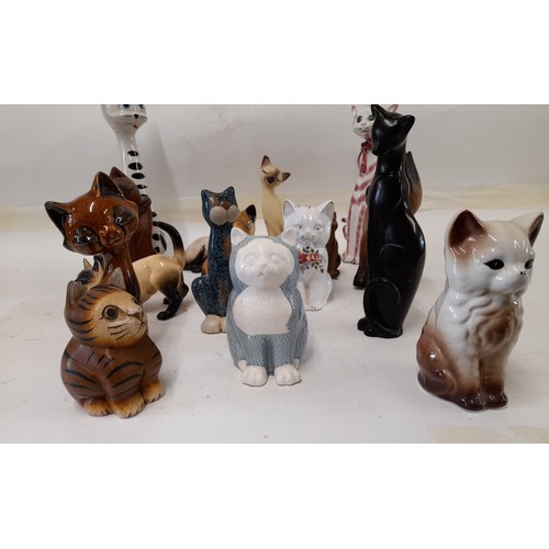 Collection of ornamental Cats, tallest 31cm high