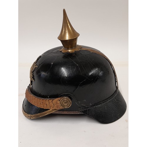 Vintage 'Picklehaube' with Fire Brigade Badge Carl Henkel Bielefeld ...