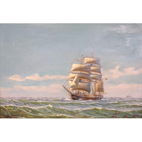 Christian Bogo (Copenhagen 1882-1945) 'Ship and small vessels at sea ...