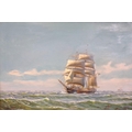 Christian Bogo (Copenhagen 1882-1945) 'Ship and small vessels at sea ...