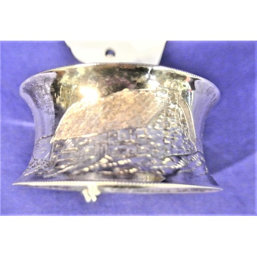 Irish silver napkin ring with cottage decoration by Irish Silver Ltd ...
