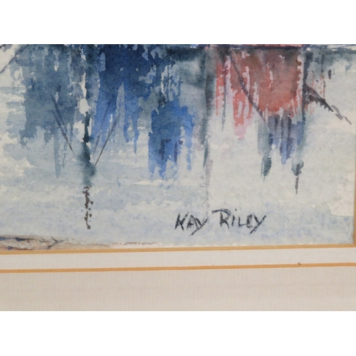 Kay Riley 'Inner Harbour, Polperro' watercolour 26x36cm signed
