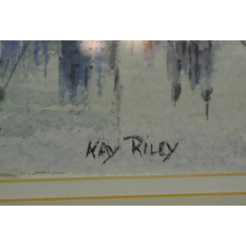 Kay Riley 'Inner Harbour, Polperro' watercolour 26x36cm signed