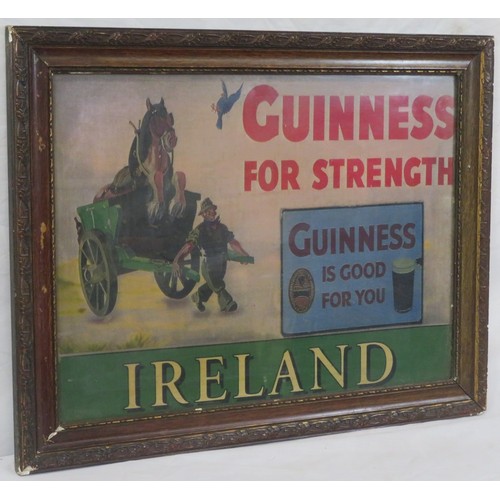 'Guinness for Strength' advertising sign 36x50cm
