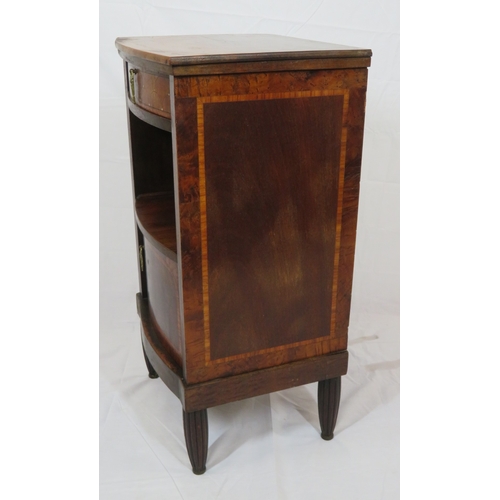 Edwardian mahogany bowfront press with frieze drawer, ornate drop ...
