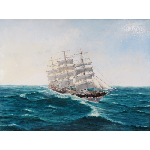 John A Stewart '3 masted barque under full sail' 76x101cm, signed and ...