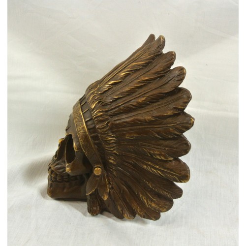 Bronzed 'Indian skull' head ornament