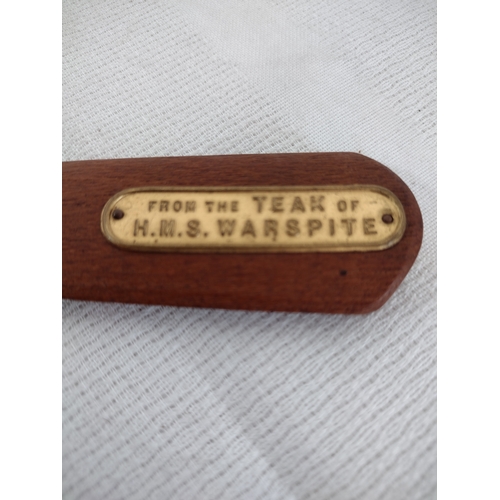 Hms Warspite 1916 British Battleship Letter Opener Made From The Teak ...