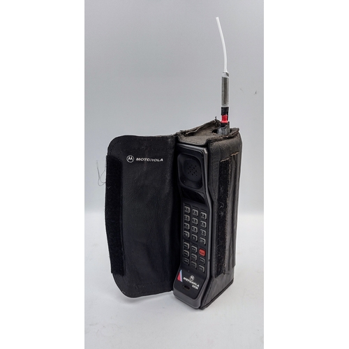 Vintage Motorola 8500X Mobile Phone, 1987, with Leather Case