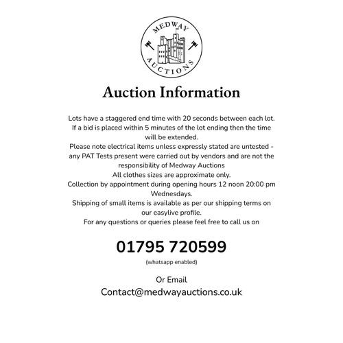 Auction Information Lots have a staggered end time with 20 seconds ...