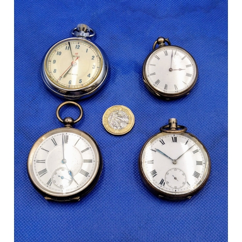 Four Watches to Include 1 Chrome Smiths Stopwatch and 3 Silver ...