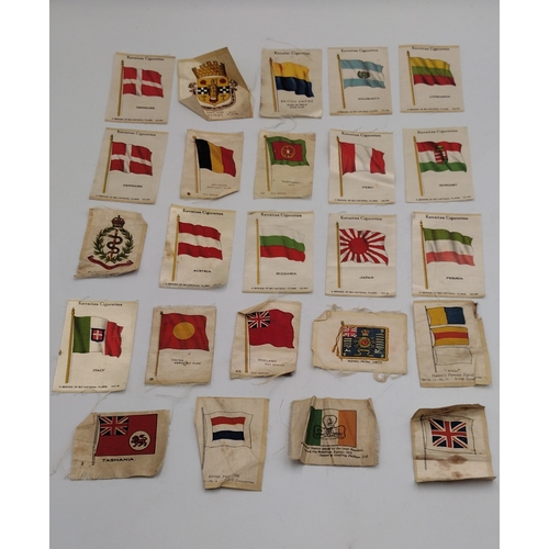 24 Kensitas Silk Embroidered Flags of the World From the Ciggarette Cards