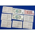 Two Old Paper £1 Notes , A 10 Shilling Note and Six £1 Premium Savings ...
