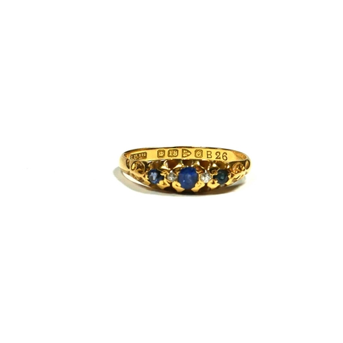 SAMUEL USHER LTD, A LATE EDWARDIAN 18CT GOLD, DIAMOND AND BLUE TOPAZ ...