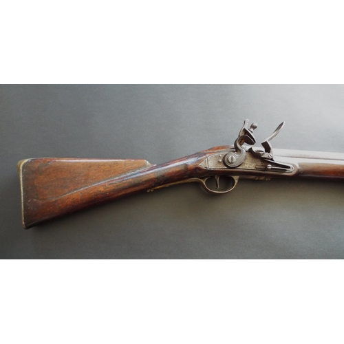 Officers flintlock short musket, circa 1780. Full walnut stock of ...