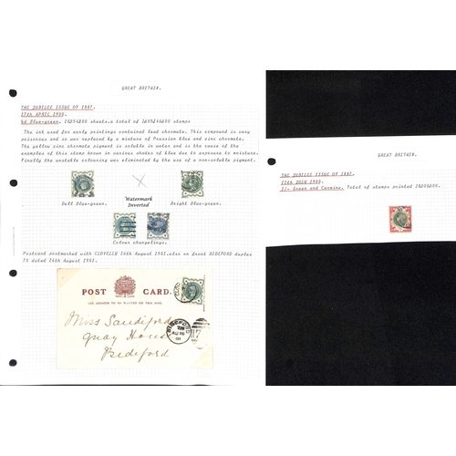 1887-1900 Jubilee issue, collection on pages with ½d and 3d imperforate ...