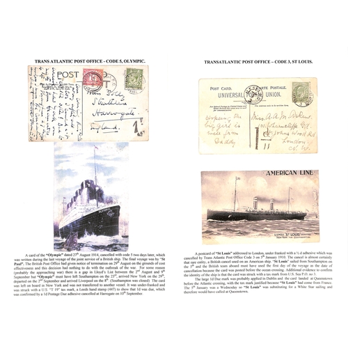 1910-14 Postcards franked ½d, with "TRANSATLANTIC POST OFFICE ...