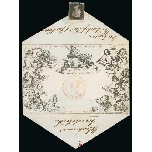 1840 (Dec 10) Spooner caricature envelope No. 4 posted at Tenbury with ...