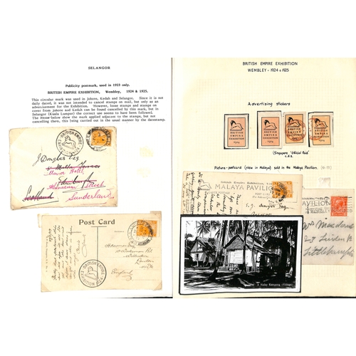 1923 Postcard and a front from Kula Lumpur, franked F.M.S 6c, both with ...