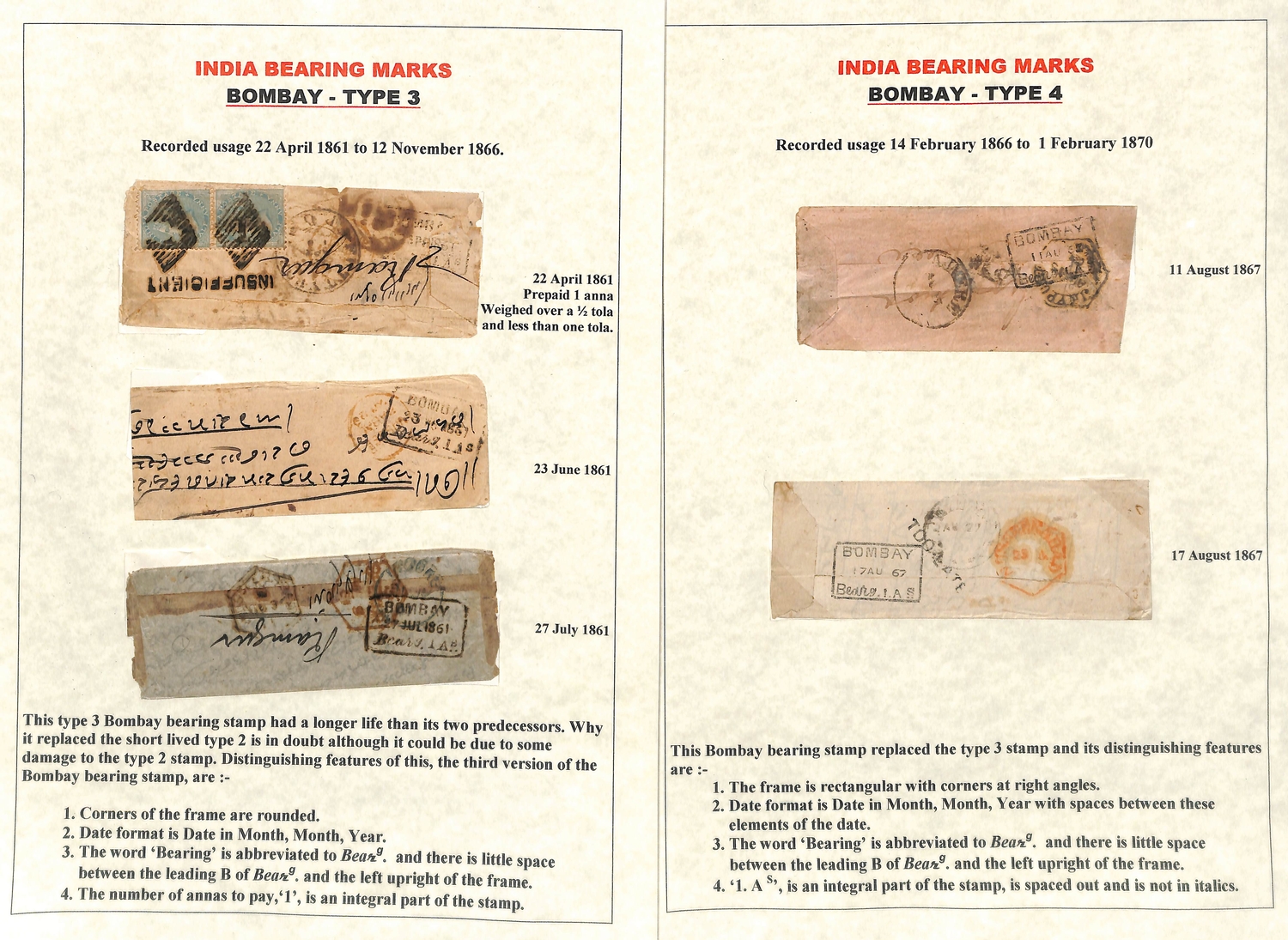 Bombay. 1860-1901 Covers with Bombay Postage Due or Bearing handstamps ...