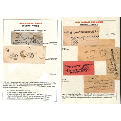 Bombay. 1860-1901 Covers with Bombay Postage Due or Bearing handstamps ...