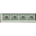 1930 Perf 14x13½ 5/- black and green, corner imprint strip of four ...