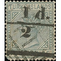 1893 ½d on 4d Grey, setting one with separate bars, used, blunt corner ...