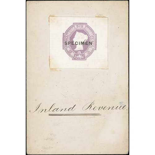 1855 6d Purple, Die Proof on laid paper overprinted "SPECIMEN type PS3 ...