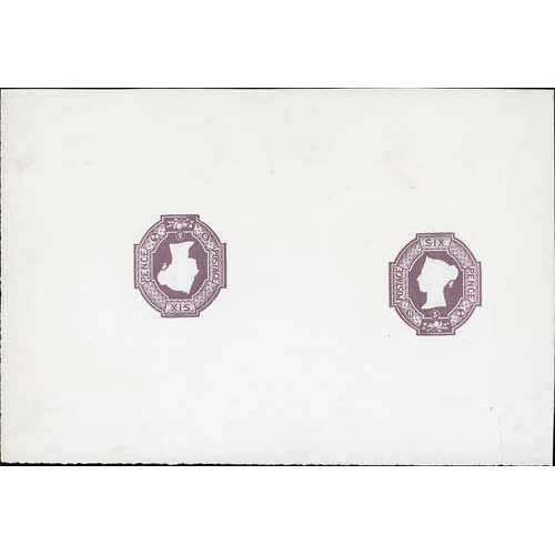 1866 6d Purple compound die proof, two stamps dated 8/3/66, printed in ...