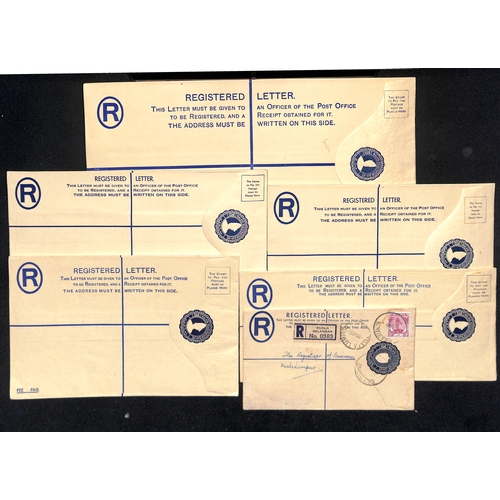 Postal Stationery. 1949-55 20c Registration envelopes, comprising 1949 ...