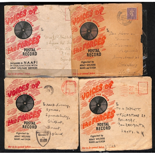 Postal Records. 1945-46 "Voices of the Forces" Postal Record envelopes ...