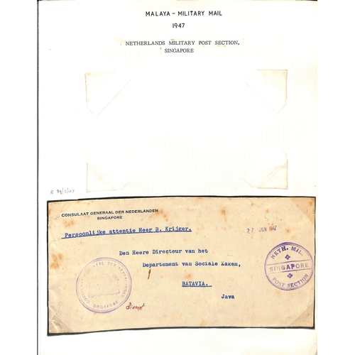 Netherlands Post Office Singapore. 1947 (May/June) Stampless covers ...