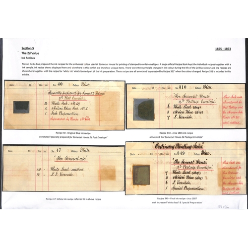 1855-87 Ink recipes from the De La Rue ink recipe book, all for blue ...
