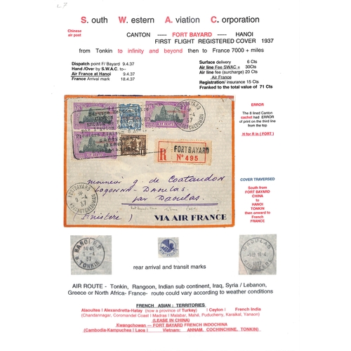 1934-37 South Western Aviation Corp. first flight covers comprising ...
