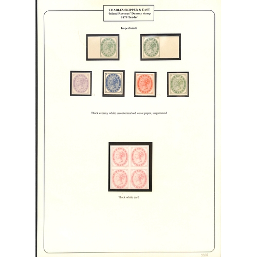 Charles Skipper & East. 1d "Inland Revenue" dummy stamps, complete ...