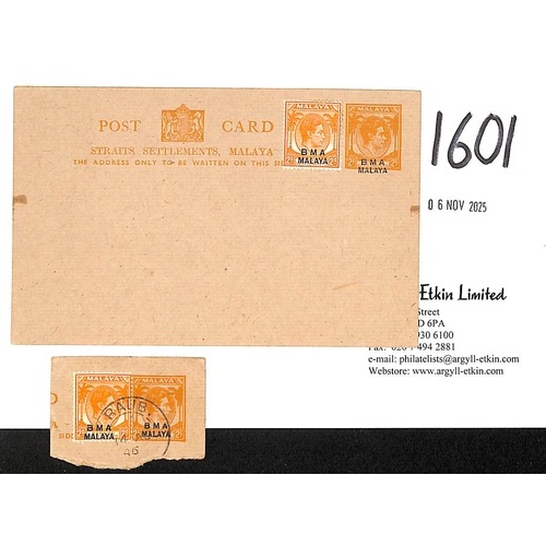 1946 2c Orange postcard with local BMA overprint, bearing a 2c stamp ...