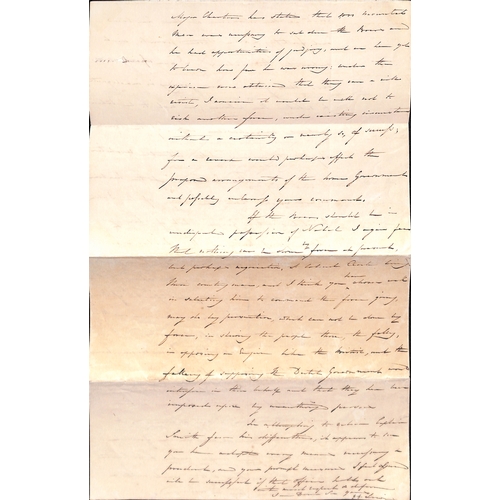 Natal. 1842 (June 12) Four page letter from Lt. General Lewis Griffith ...