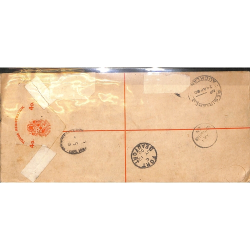 1900 (Apr 20) 4d Registration envelope size H2 (H&G 8) from Nukualofa ...
