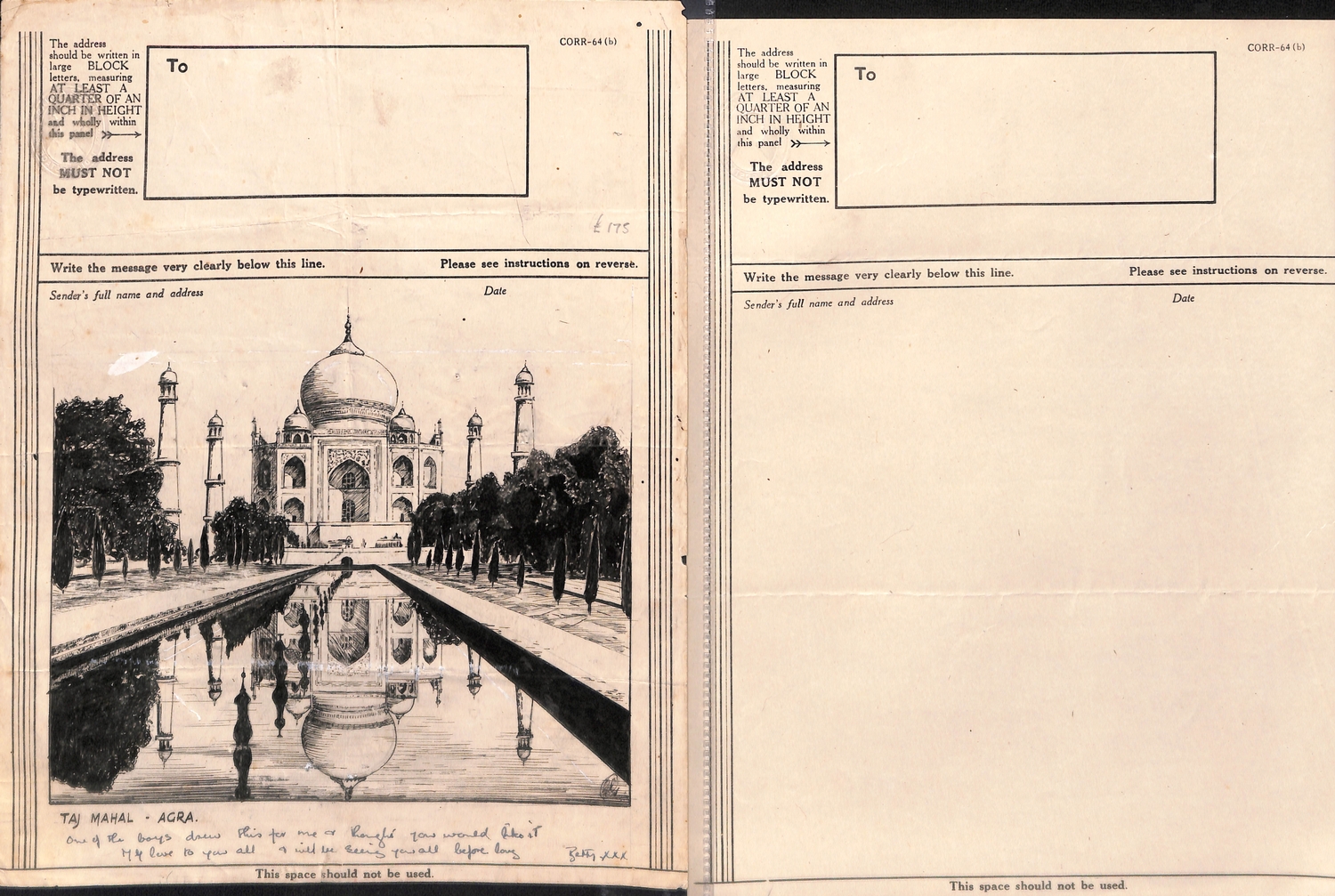 1941-44 Unused Airgraph forms with embossed 3a (2 forms) or 3a + 1a ...